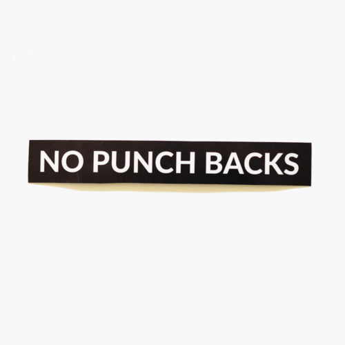 No Punch Backs Sticker - Weber Garage