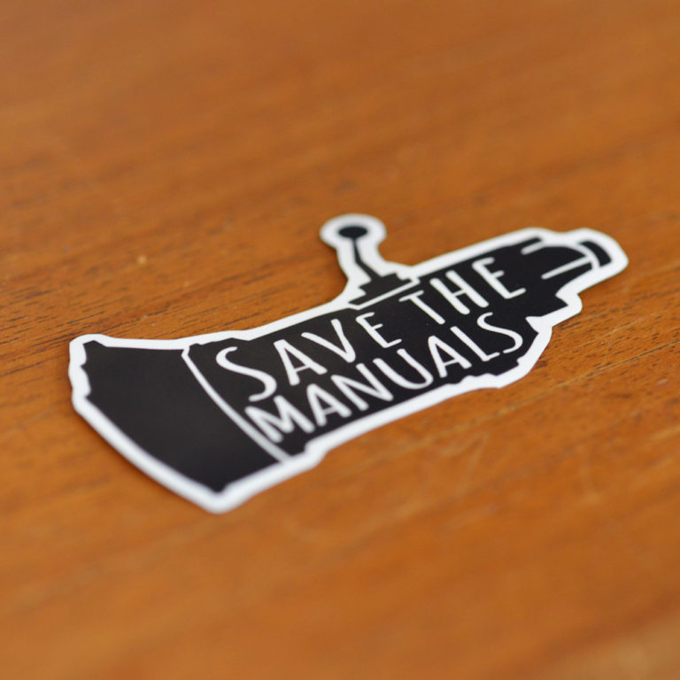 Save the Manuals Sticker - Weber Garage