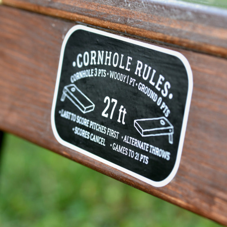 Cornhole Rules Stickers - Weber Garage