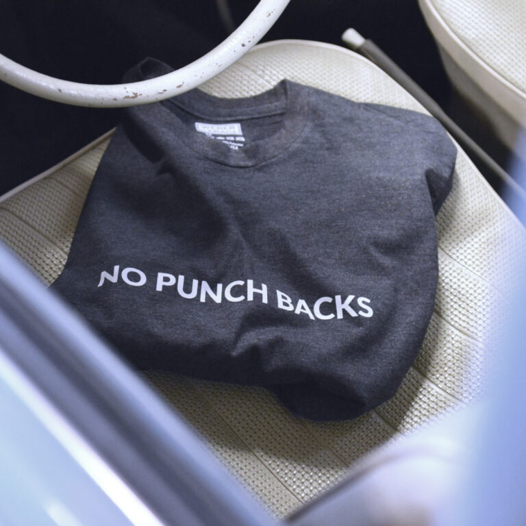 No Punch Backs Sticker - Weber Garage