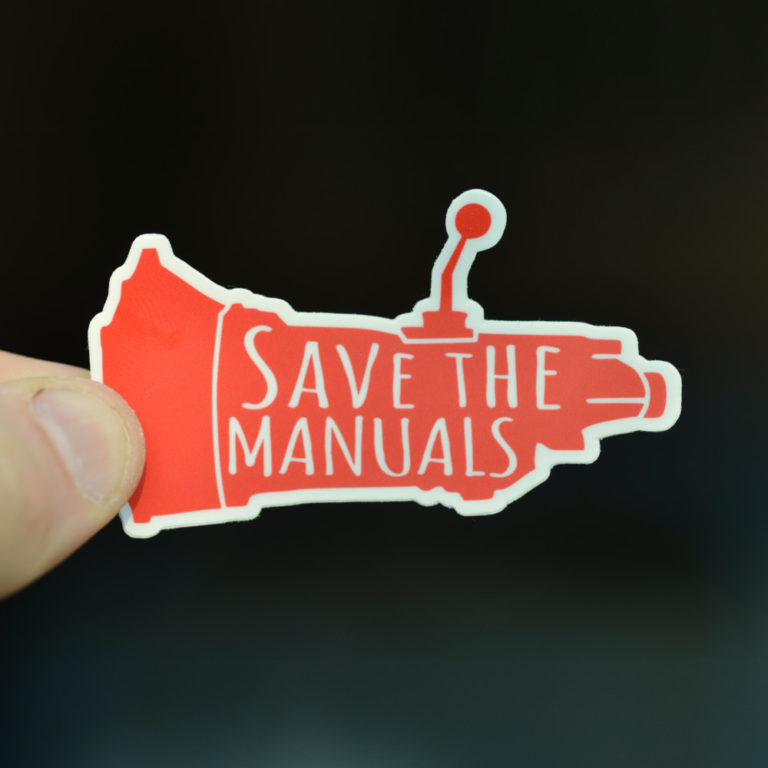 Save the Manuals Sticker Red - Weber Garage